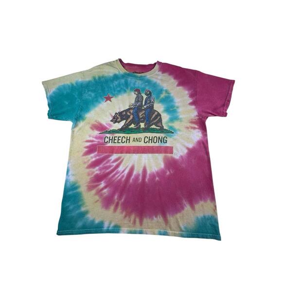 Shirts | Cheech Chong Tiedye Tshirt Large Red Green Yellow | Poshmark